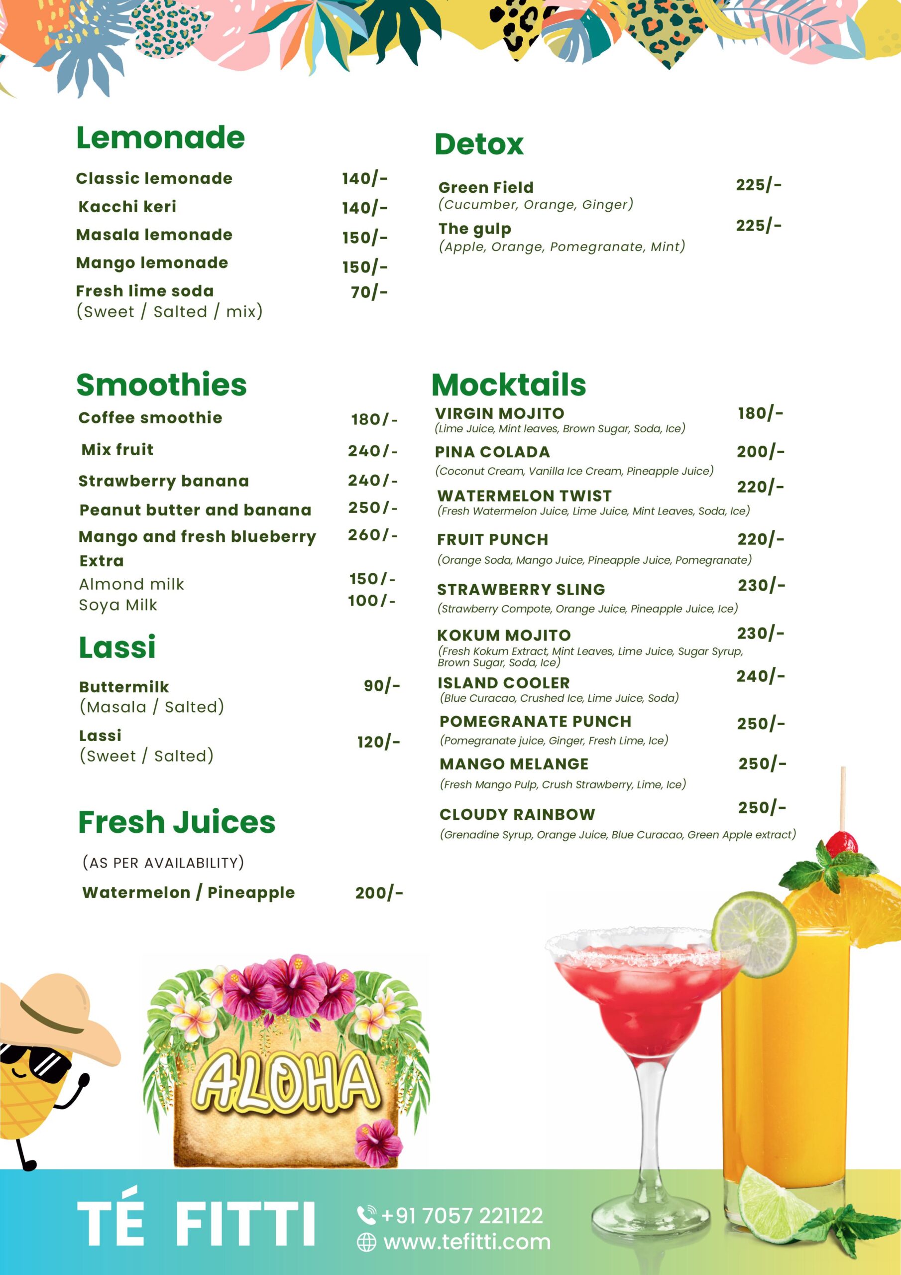 Menu – Tefitti